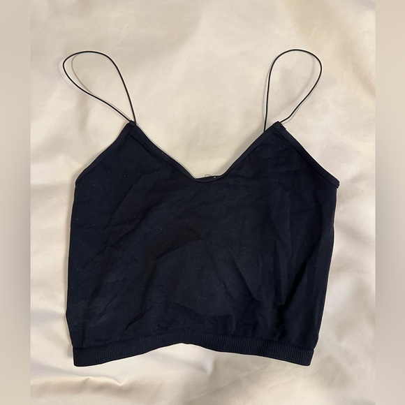 Tops | One Size Black Cropped Top | Poshmark